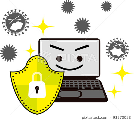 Image illustration of a computer protected by... - Stock Illustration ...