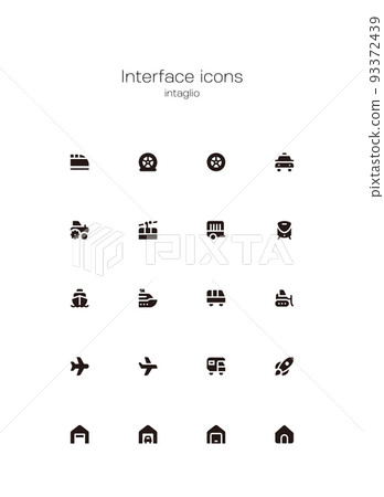 simple black essential icon set for UI UX web... - Stock Illustration ...