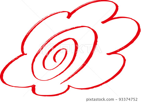 Flower circle, red circle, calligraphy, test... - Stock Illustration ...
