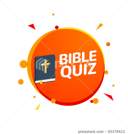 Bible quiz game banner logo icon. Cartoon bible... - Stock Illustration ...