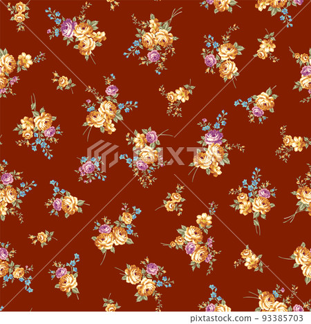 Seamlessly continuous floral pattern, - Stock Illustration [93385703 ...
