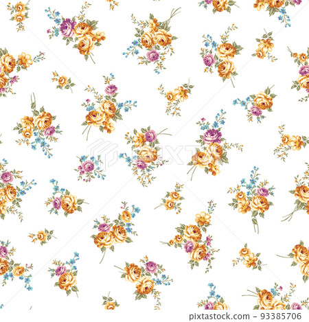 Seamlessly continuous floral pattern, - Stock Illustration [93385706 ...