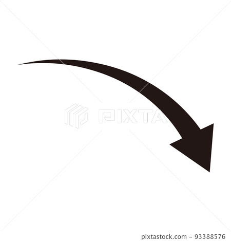 Descending arrow (black and white) - Stock Illustration [93388576] - PIXTA