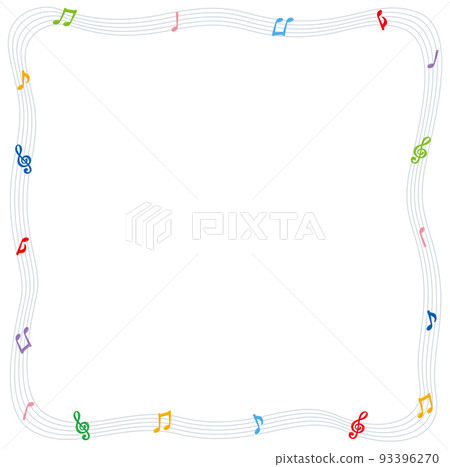 Square frame of colorful and simple musical... - Stock Illustration ...