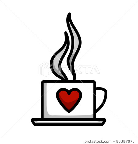 Valentine Day Coffee Icon - Stock Illustration [93397073] - PIXTA