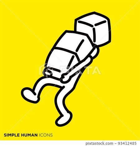 Simple human icon series "People who carry too... - Stock Illustration ...