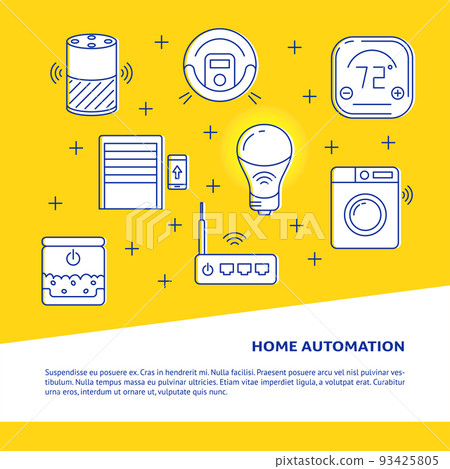 Home automation concept banner with place for text - Stock Illustration ...
