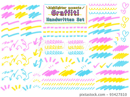 Hand drawn highlighter doodle set - Stock Illustration [93427810] - PIXTA