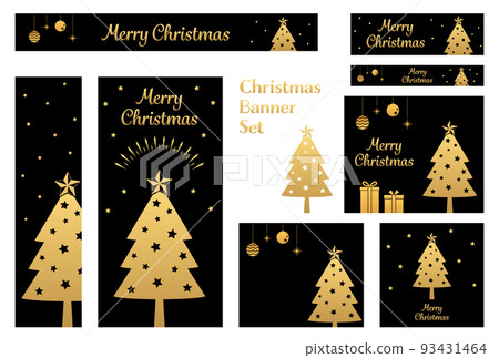 Banner set_Christmas_Gold - Stock Illustration [93431464] - PIXTA