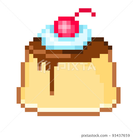 Pixel illustration of delicious pudding - Stock Illustration [93437659 ...