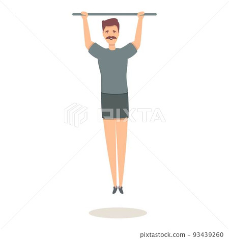 Horizontal bar exercise icon cartoon vector.... - Stock Illustration ...
