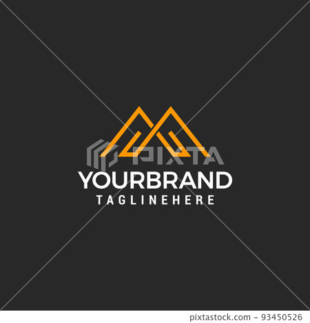 M monogram concept logo line design template... - Stock Illustration ...