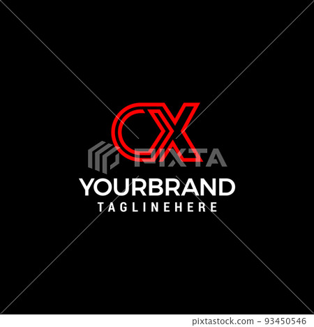 initial letter CX Logo Line Design Template Vector - Stock Illustration ...