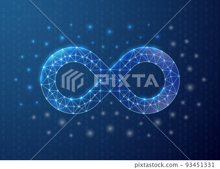 Infinity polygonal symbol with binary code... - Stock Illustration ...