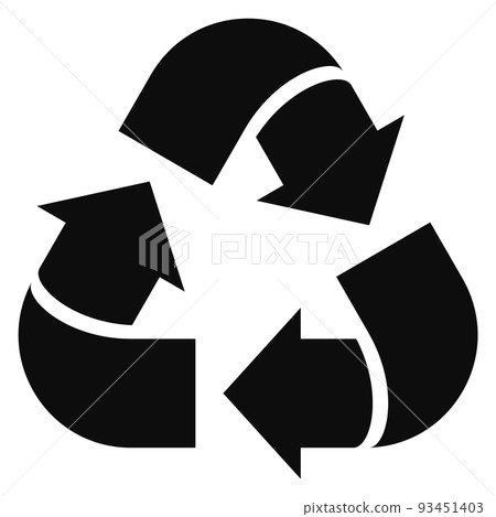 Recycle triangle. Black arrows. Eco waste sign - Stock Illustration ...