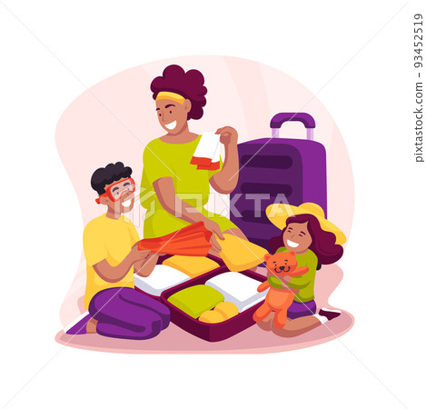 Luggage packing isolated cartoon vector... - Stock Illustration ...