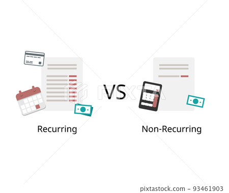 recurring payment compare to non recurring payment - Stock Illustration ...