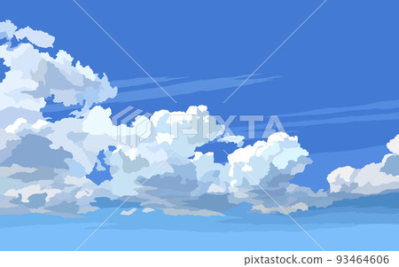 clouds in the blue sky. Illustrated image... - Stock Illustration ...