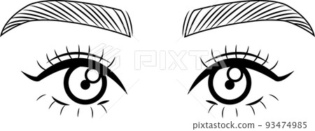 A line drawing illustration of a close-up eye... - Stock Illustration ...