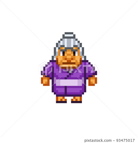 pixel art of old woman in kimono - Stock Illustration [93475017] - PIXTA