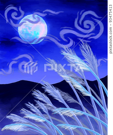 Moonlight like a pearl floating in the deep... - Stock Illustration ...