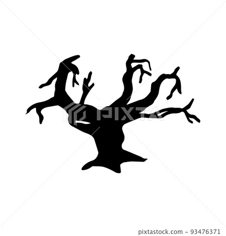 Scary trees doodle set. Vector illustration - Stock Illustration ...