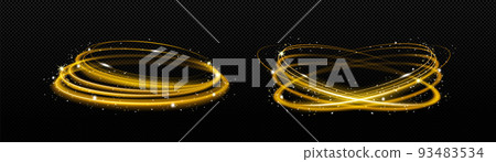 Gold glow spinning circles, speed, motion effect - Stock Illustration ...