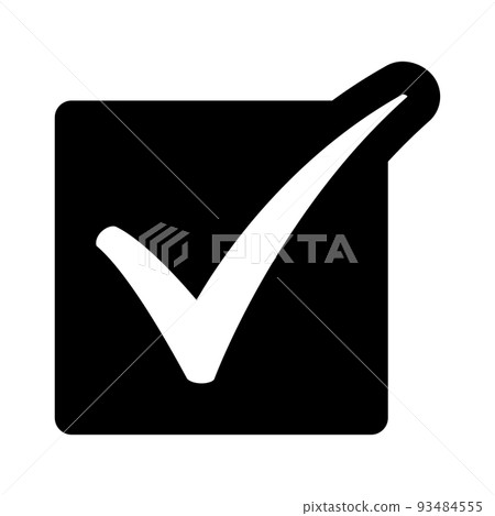 Square check mark single item black monochrome - Stock Illustration ...