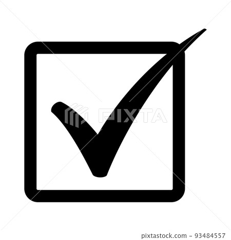 Square check mark single item black monochrome... - Stock Illustration ...