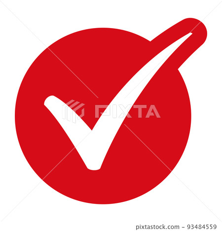 Single round check mark red - Stock Illustration [93484559] - PIXTA