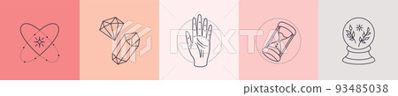 Esoteric elements collection. Magic icons... - Stock Illustration ...