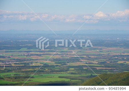 View of Tokachi Plain from Nissho Pass, Hokkaido - Stock Photo ...