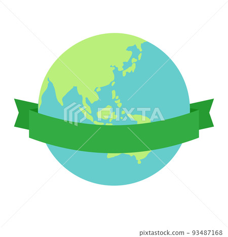 Illustration of the earth wrapped with a green... - Stock Illustration ...