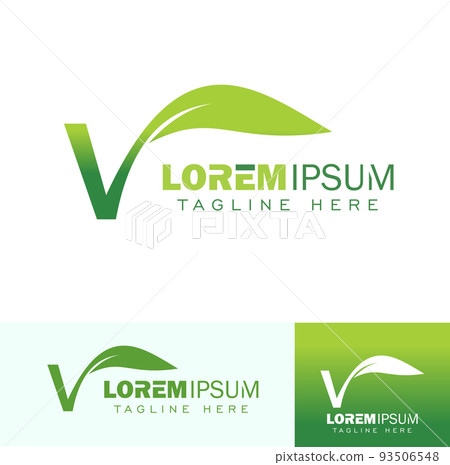 V leaf Monogram Initial Logo Sign - Stock Illustration [93506548] - PIXTA