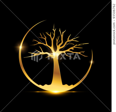 Golden Tree Symbol Logo Sign - Stock Illustration [93506762] - PIXTA