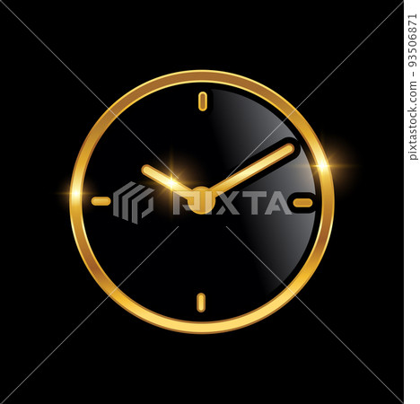 Golden Clock Symbol Logo Sign - Stock Illustration [93506871] - PIXTA