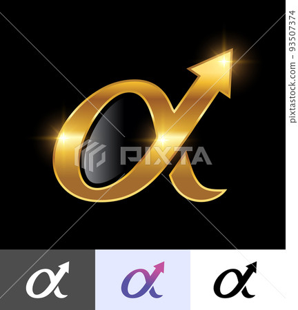Golden Alpha Illustration Sign - Stock Illustration [93507374] - PIXTA