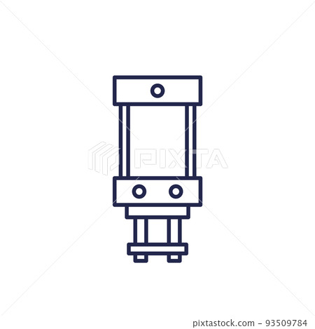 pneumatic cylinder line icon, vector - Stock Illustration [93509784 ...