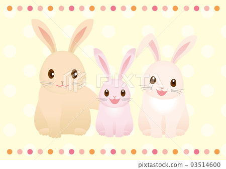 Cute three rabbit characters - Stock Illustration [93514600] - PIXTA