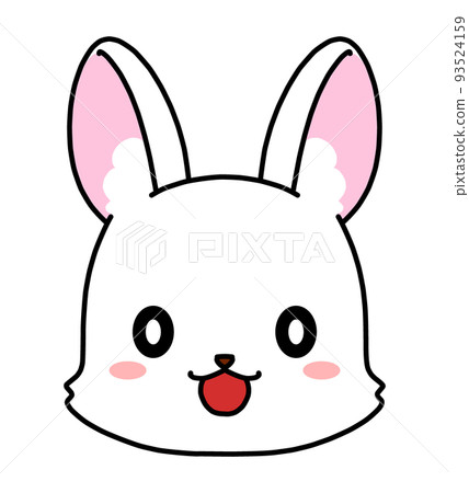 Vector illustration of smiling rabbit face icon - Stock Illustration ...