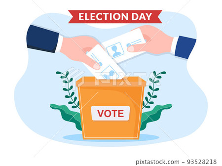 Election Day Political Hand Drawn Cartoon Flat... - Stock Illustration ...