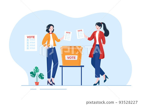 Election Day Political Hand Drawn Cartoon Flat... - Stock Illustration ...
