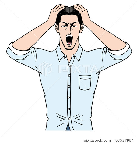 A man shocked by the American comics touch - Stock Illustration ...