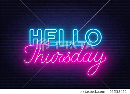 Hello Thursday sign on brick wall background. - Stock Illustration ...