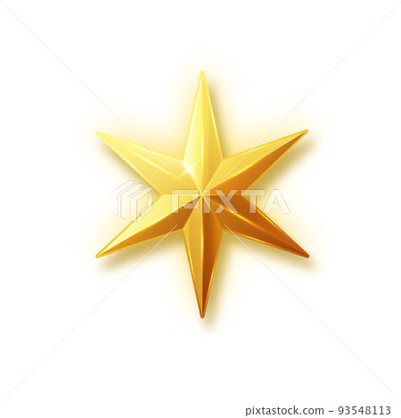 Gold shiny glitter glowing christmas star with... - Stock Illustration [93548113] - PIXTA