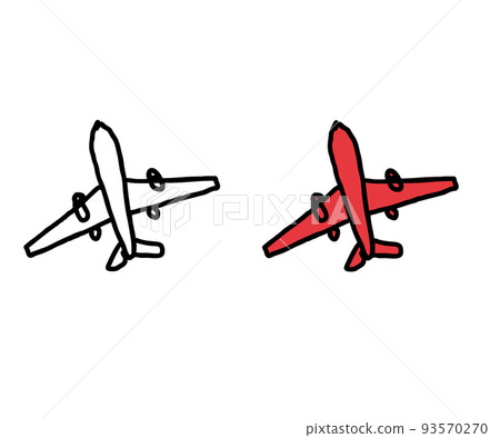 simple red and white airplane - Stock Illustration [93570270] - PIXTA