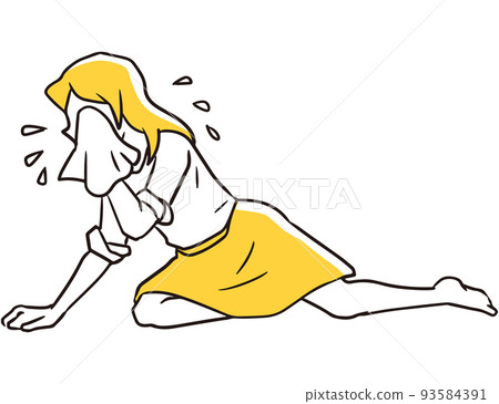 A woman crying with a handkerchief in her eyes - Stock Illustration ...