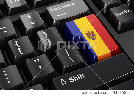 Moldovan flag painted on computer keyboard.... - Stock Illustration ...