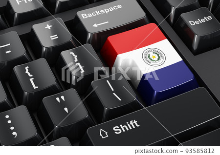 Paraguayan flag painted on computer keyboard.... - Stock Illustration ...