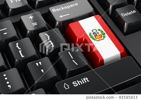Peruvian flag painted on computer keyboard.... - Stock Illustration ...